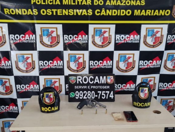 Rocam prende homem portando arma de fogo no Alvorada I - SSP Rocam prende homem portando arma de fogo no Alvorada I - SSP